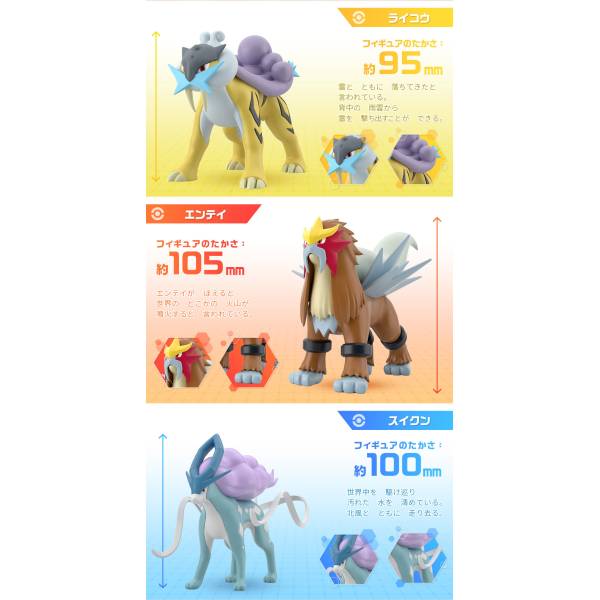 Pokemon Scale World: Johto Chihou - Raikou & Entei & Suicune (Limited ...