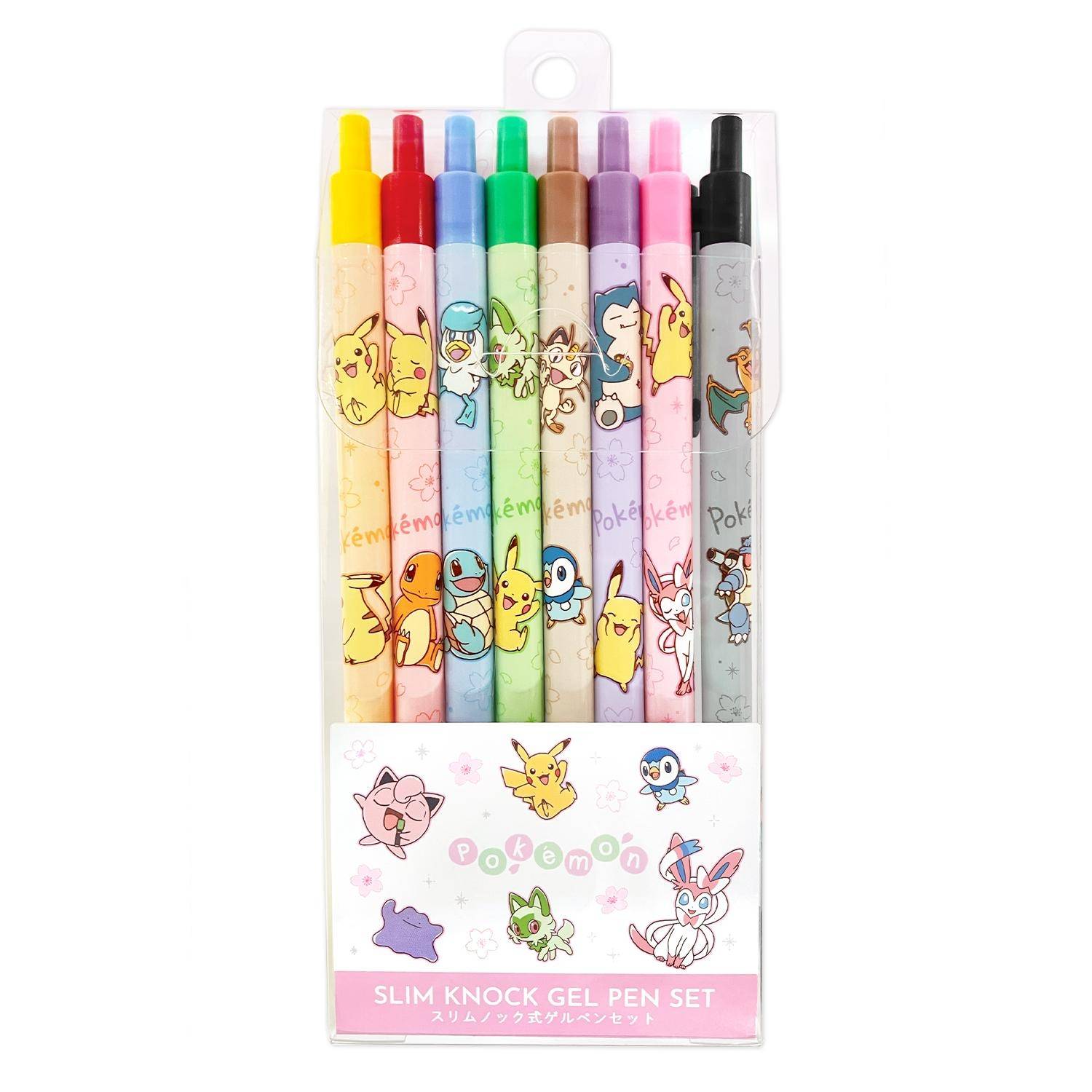 Pokémon: Slim Knock Gel Pen Set - 8 Colors (0.38mm) [The Pokémon ...